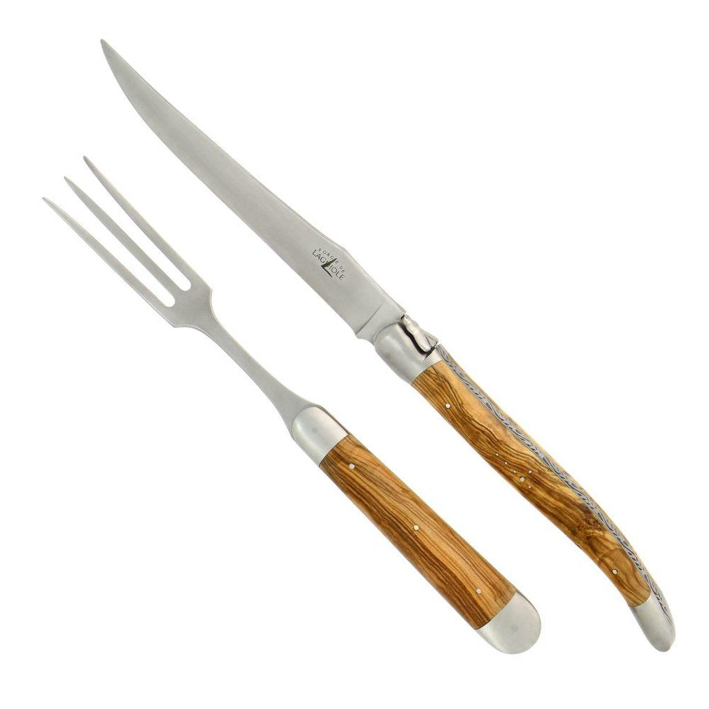 Laguiole XL Carving Set Olive Wood Handle Satin Finish – Maison de Kristine