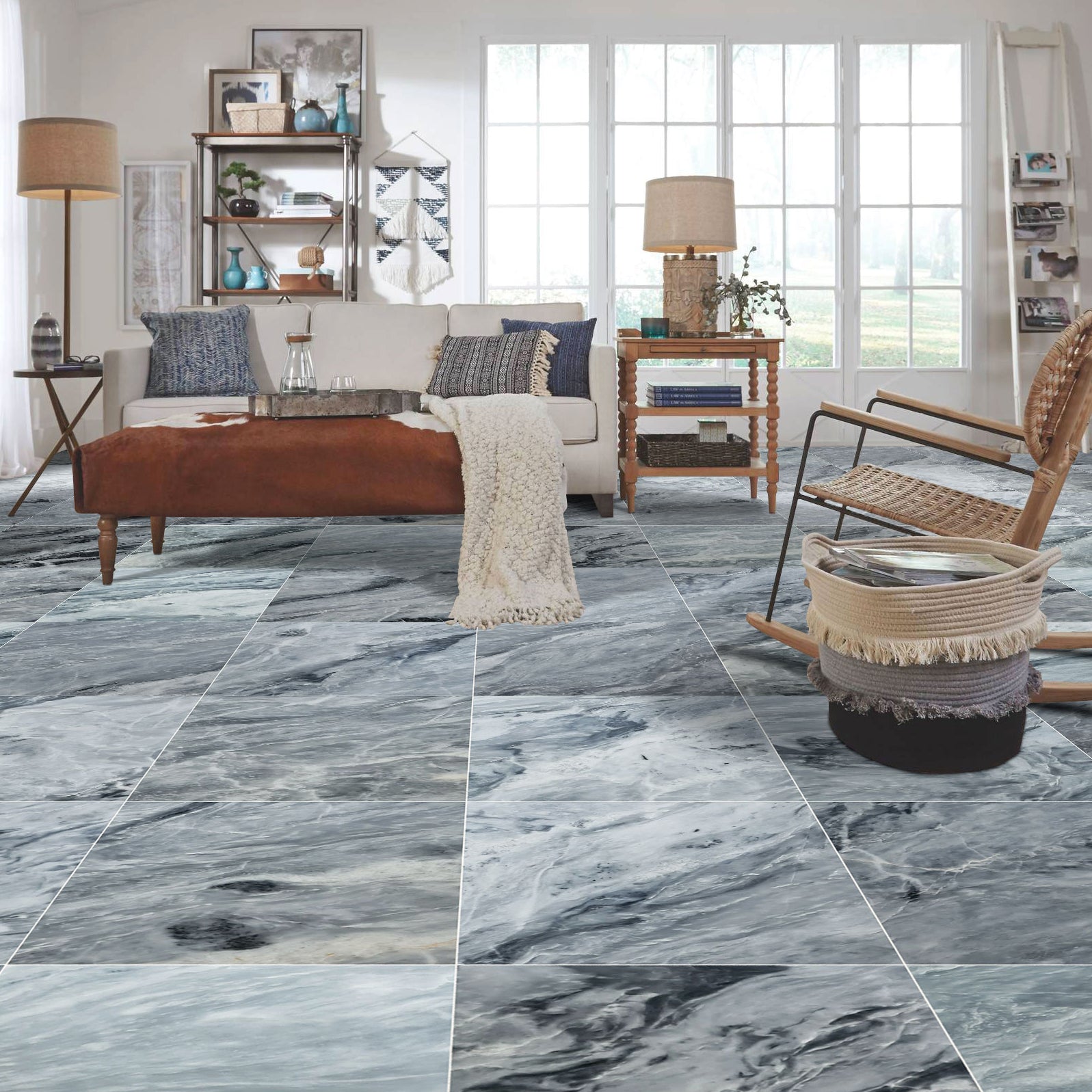 Bardiglio Gray Marble Polished Floor and Wall Tile - Large Format - Li ...