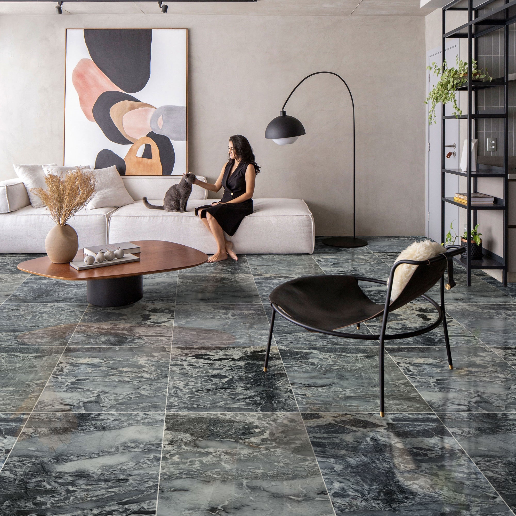 Black Leopard Exotic Marble Polished Floor and Wall Tile - Large Forma ...