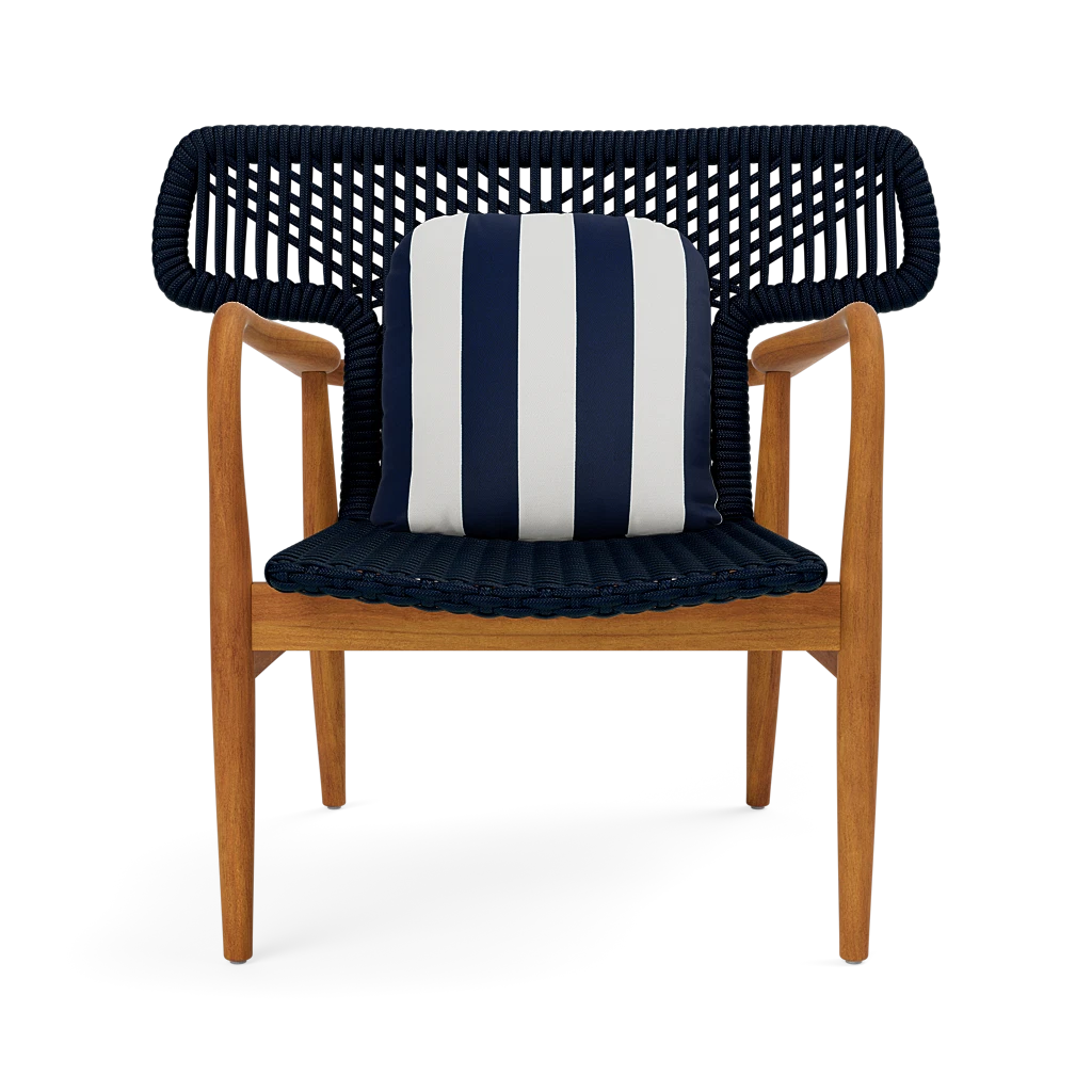 Garrison Outdoor Wing Chair - Messina Dark Navy Performance Fabric ...